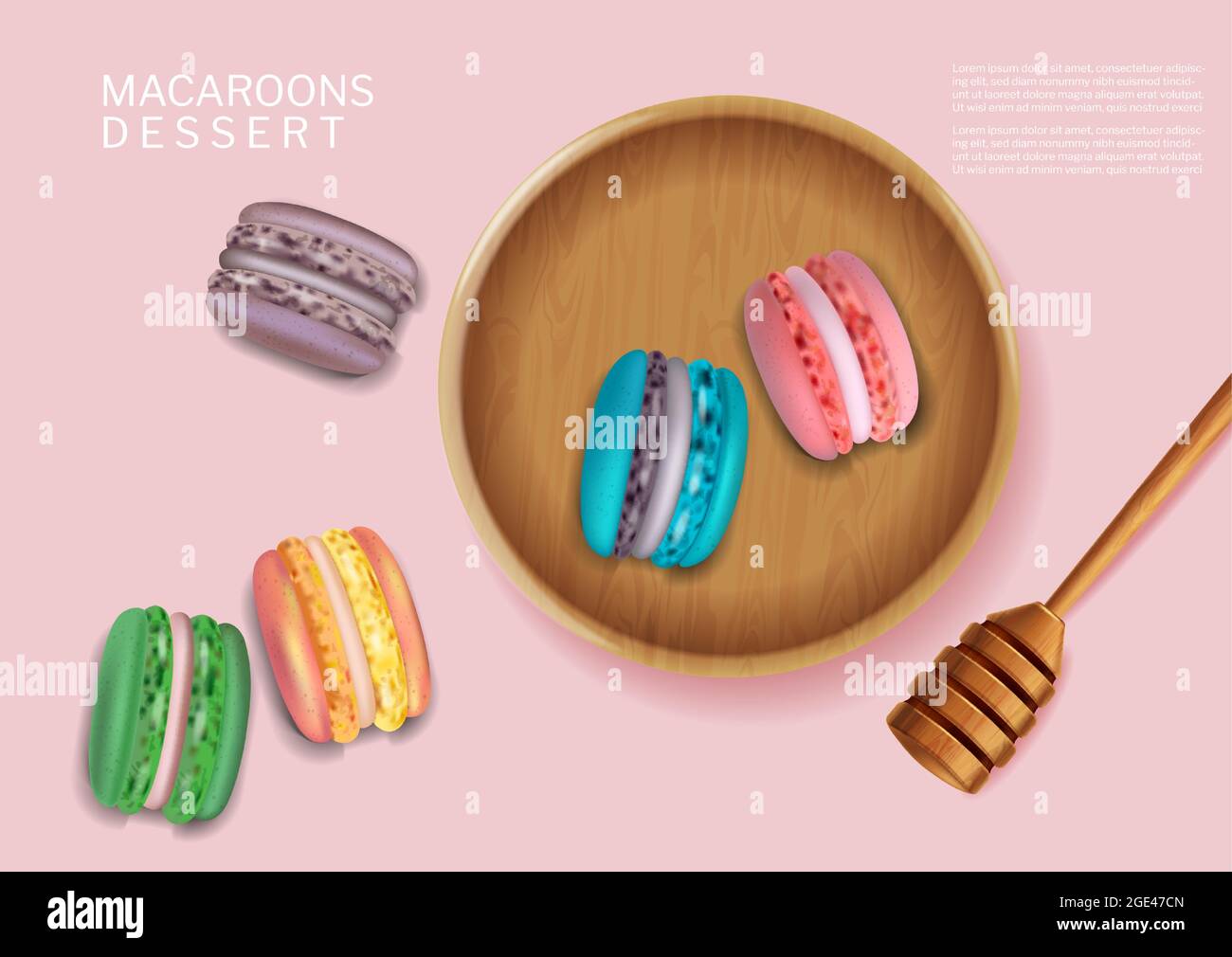 Macaroon top view Stock Vector Images - Alamy