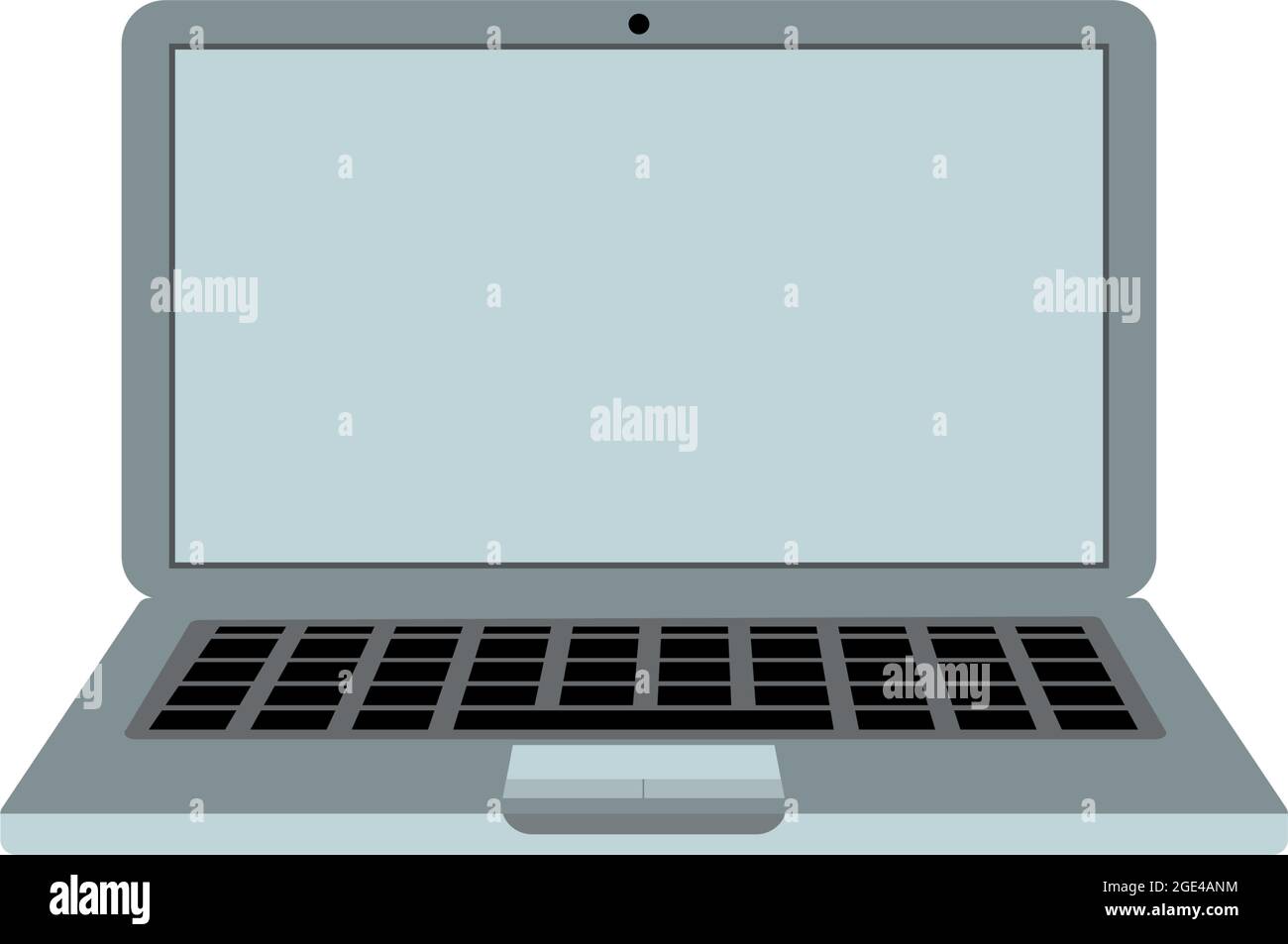 Laptop, front view, on a white isolated background. Vector illustration ...