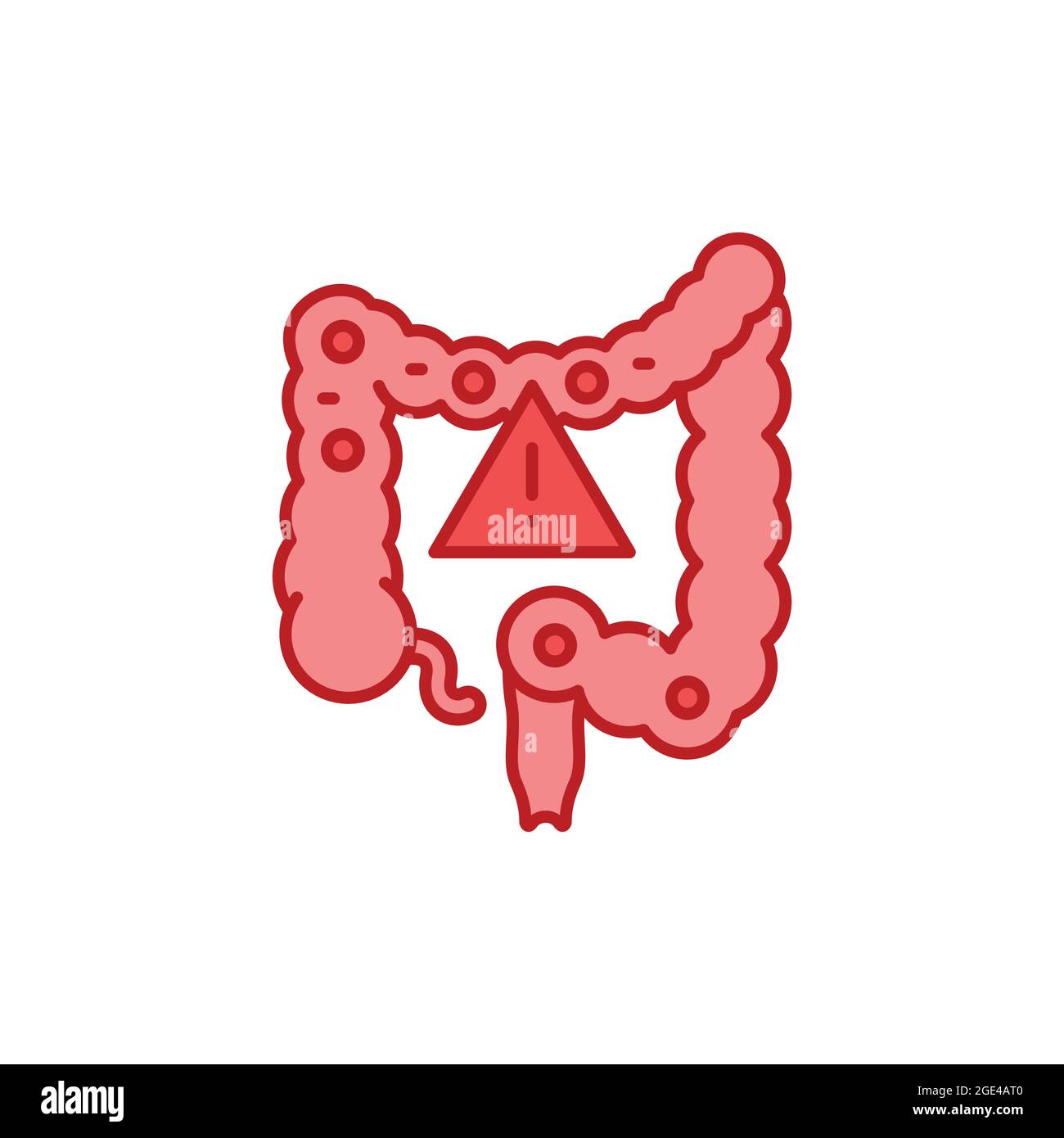 Indigestion line color icon. Stomachache. Allergy symptom: diarrhea ...
