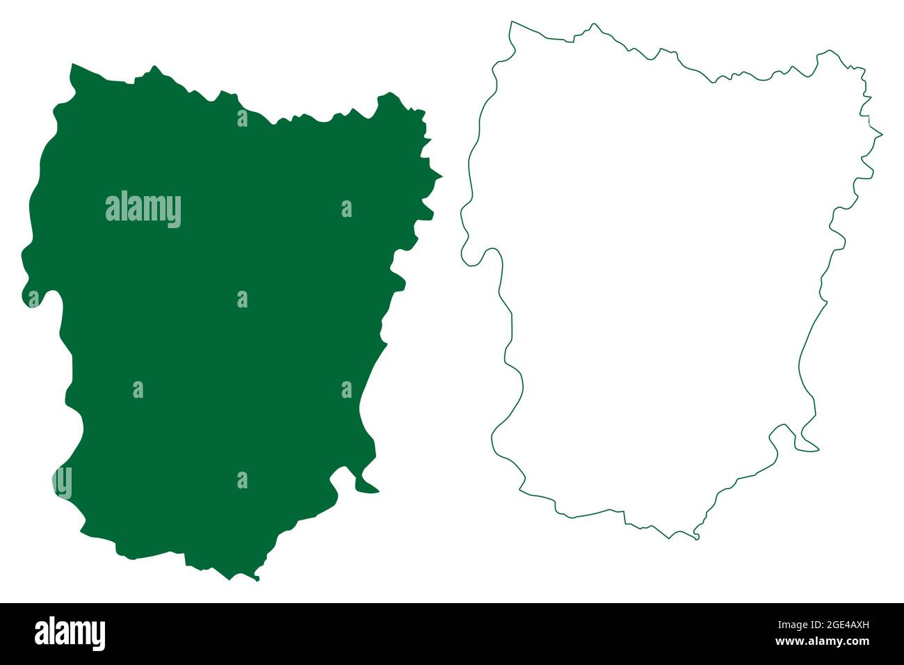 Shamli district (Uttar Pradesh State, Republic of India) map vector ...