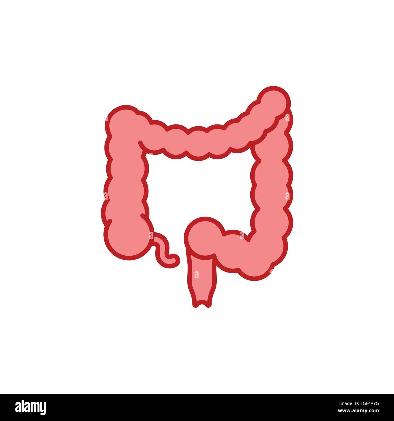 Indigestion line color icon. Human organ concept. Sign for web page ...