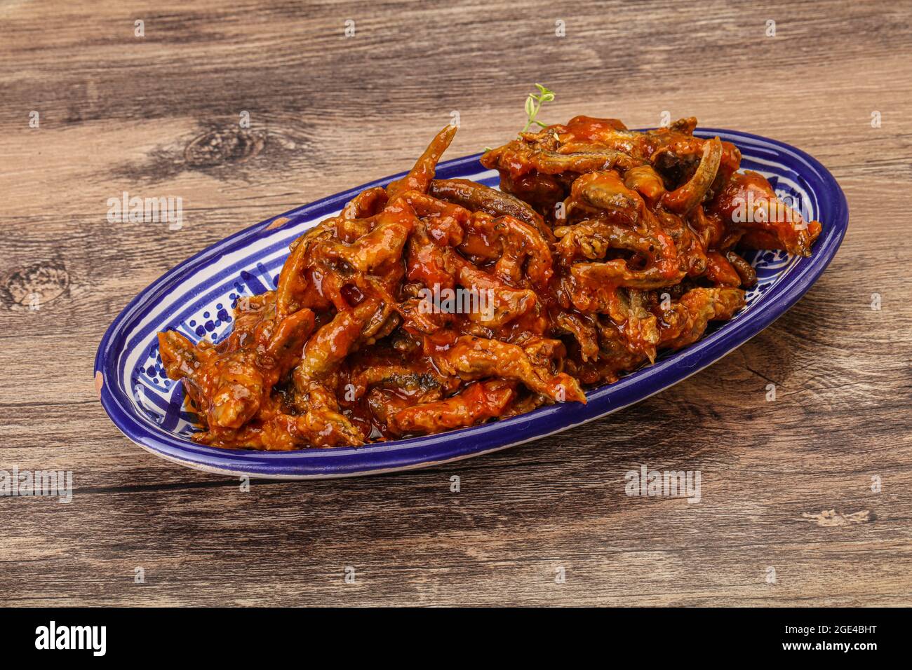 Canned anchovy snack in tomato sauce Stock Photo - Alamy
