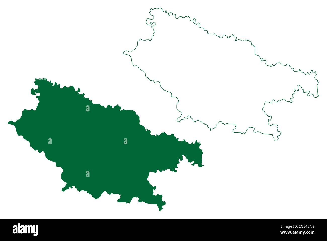 Sultanpur district (Uttar Pradesh State, Republic of India) map vector ...
