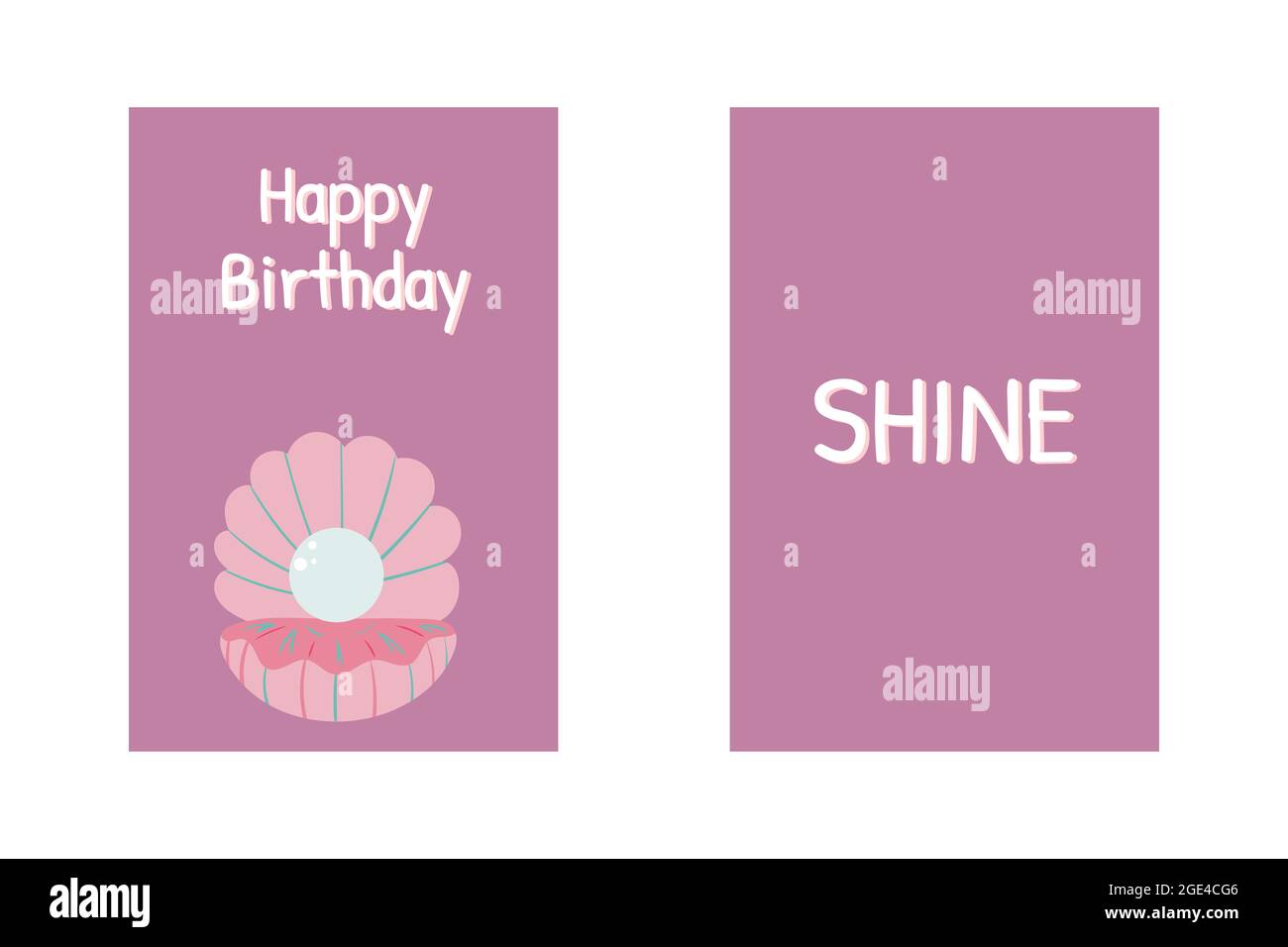 Birthday greeting cards with peal shell, Happy Birthday sign and funny ...