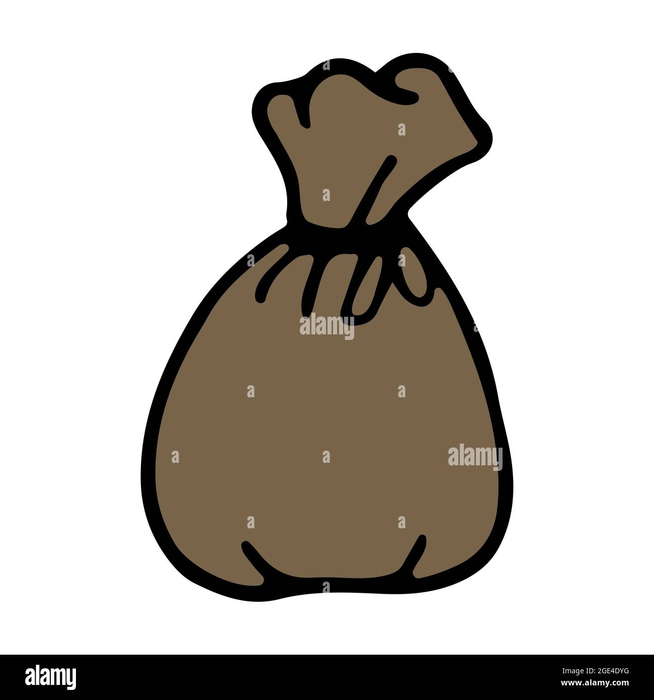 Cute doodle moneybag. Hand drawn icon of pouch. Vector illustration ...