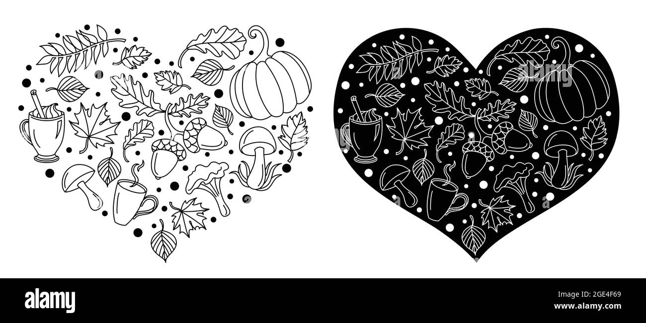 Autumn coffee cup leaves Stock Vector Images - Alamy