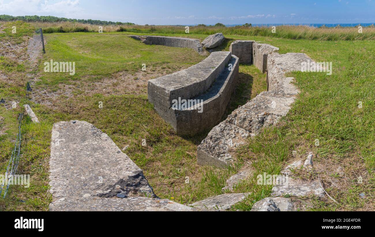Pointe-Du-Hoc, France - 08 03 2021: Viewpoint from La Pointe-Du-Hoc ...