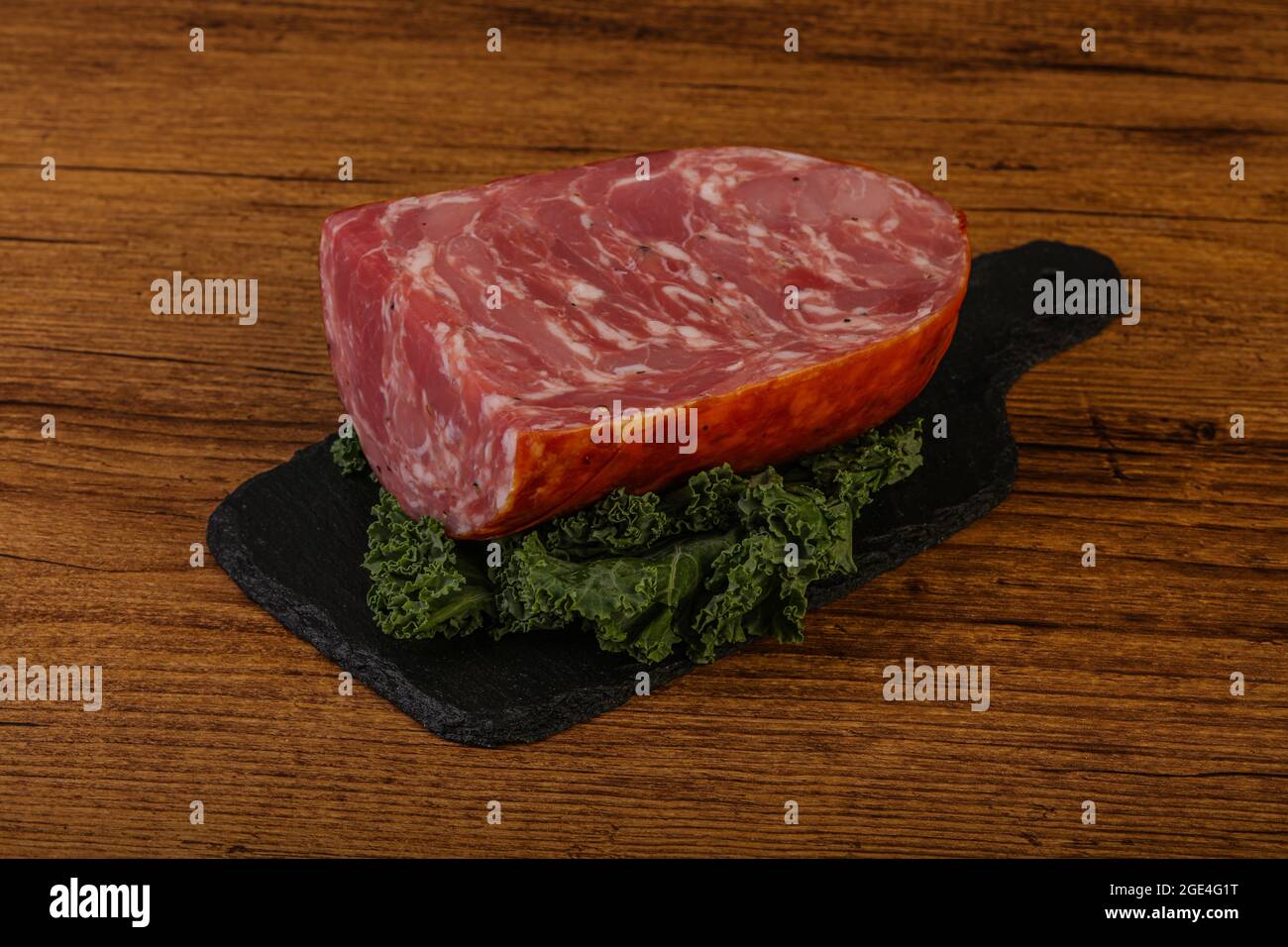 Tasty Beef ham piece over board Stock Photo - Alamy