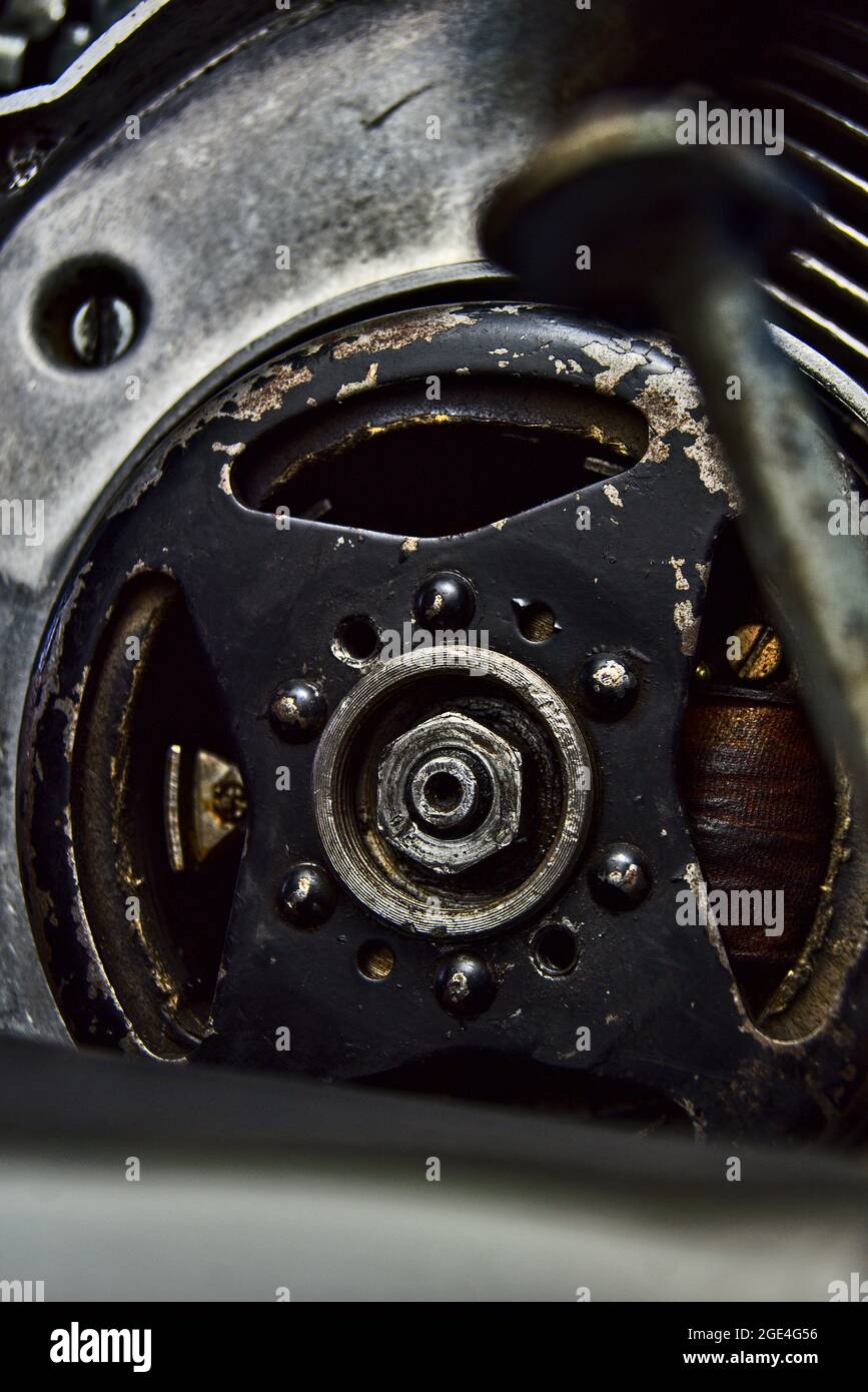 A picture of a pole wheel of a simson schwalbe Stock Photo - Alamy