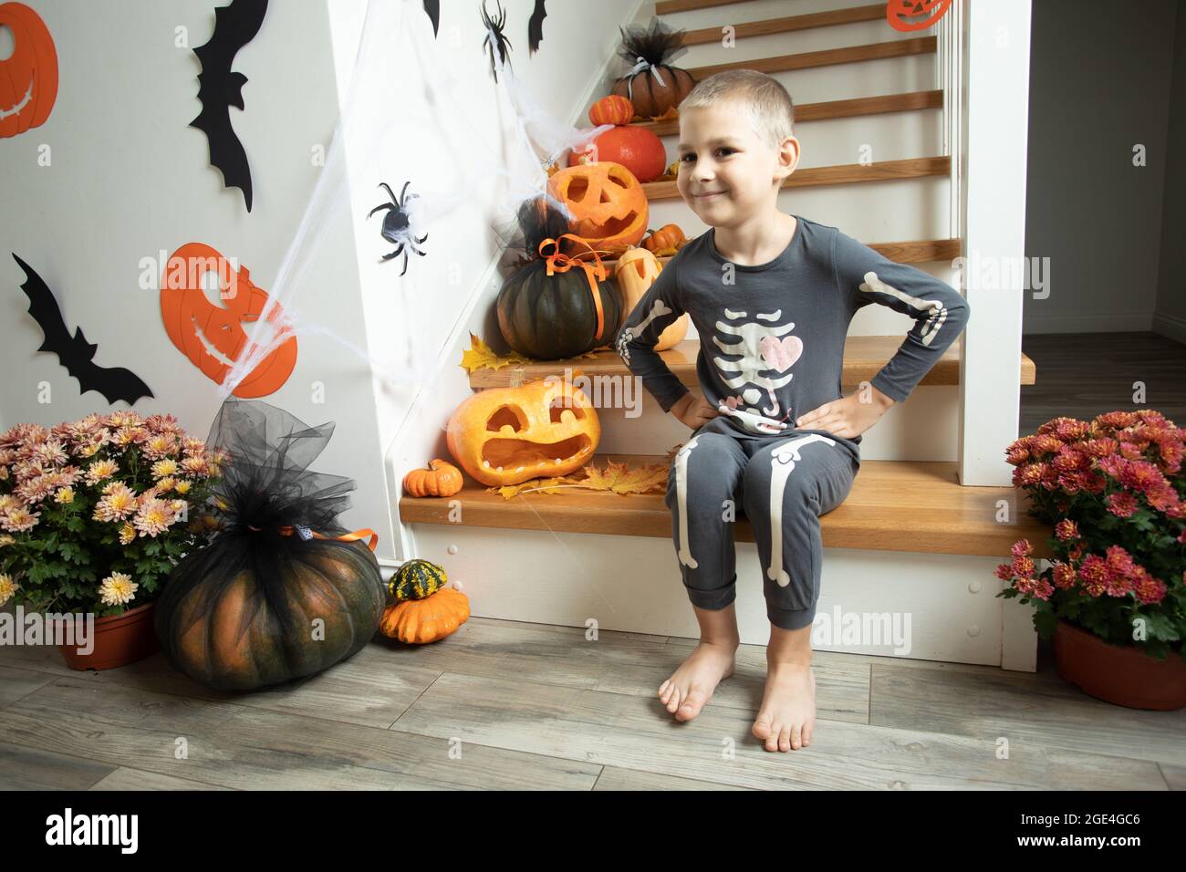 Kids adore halloween celebrations with all its traditions Stock Photo ...