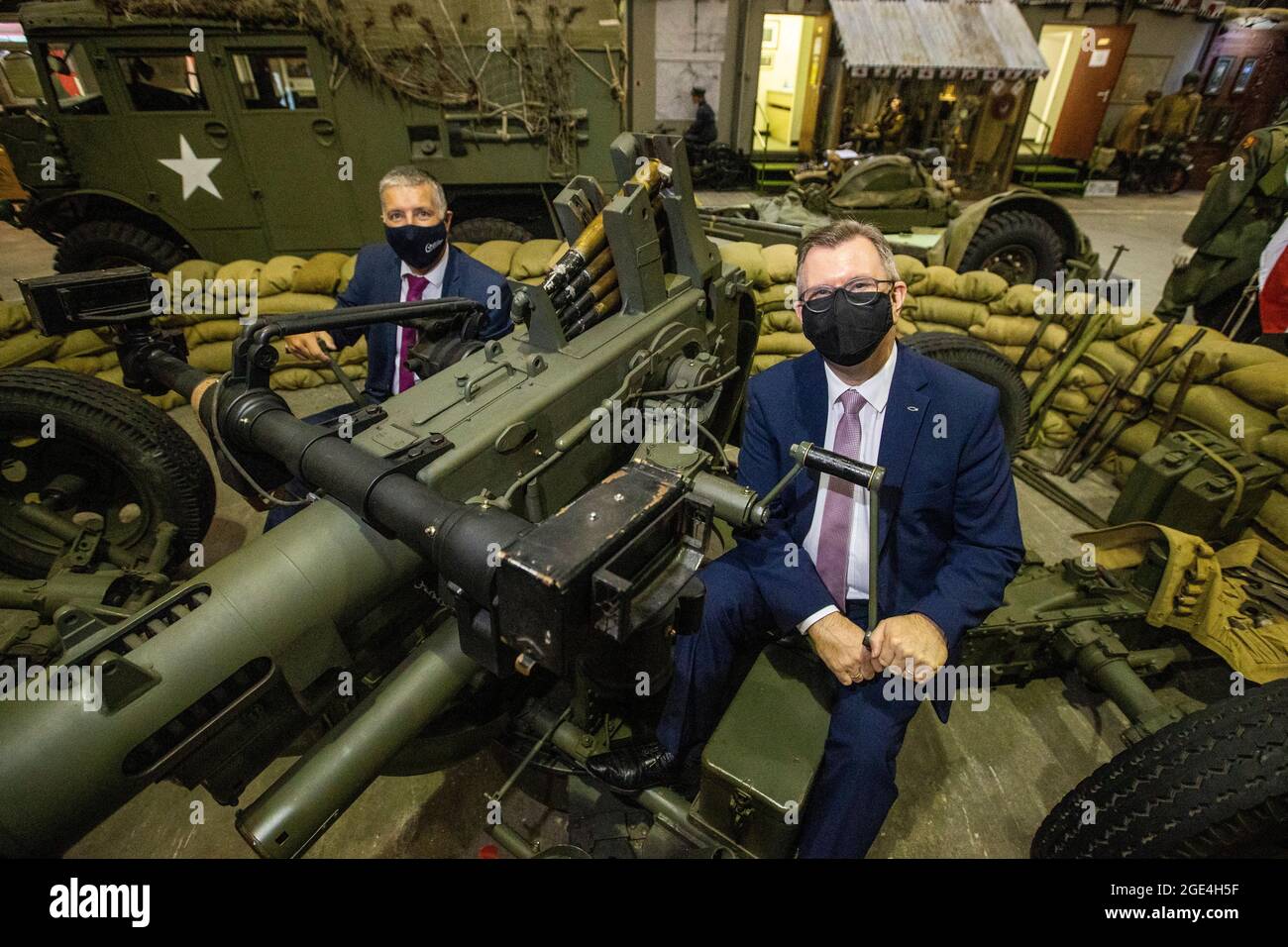 Paul Girvan (left) DUP MP for South Antrim and leader of the DUP Sir ...