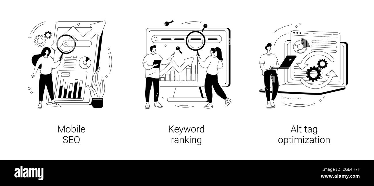 Search engine marketing abstract concept vector illustrations Stock ...