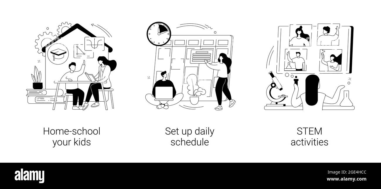 Distance learning abstract concept vector illustrations Stock Vector ...