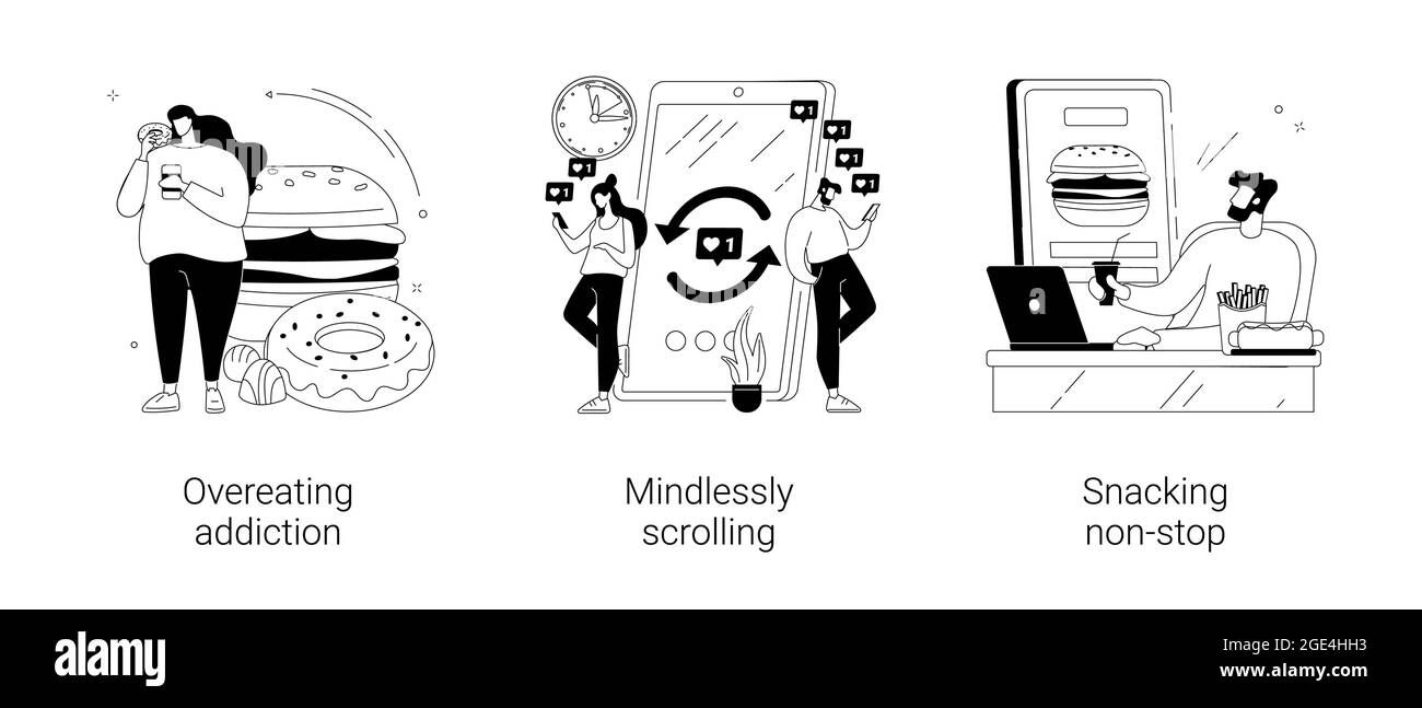 Addictive habits abstract concept vector illustrations Stock Vector ...