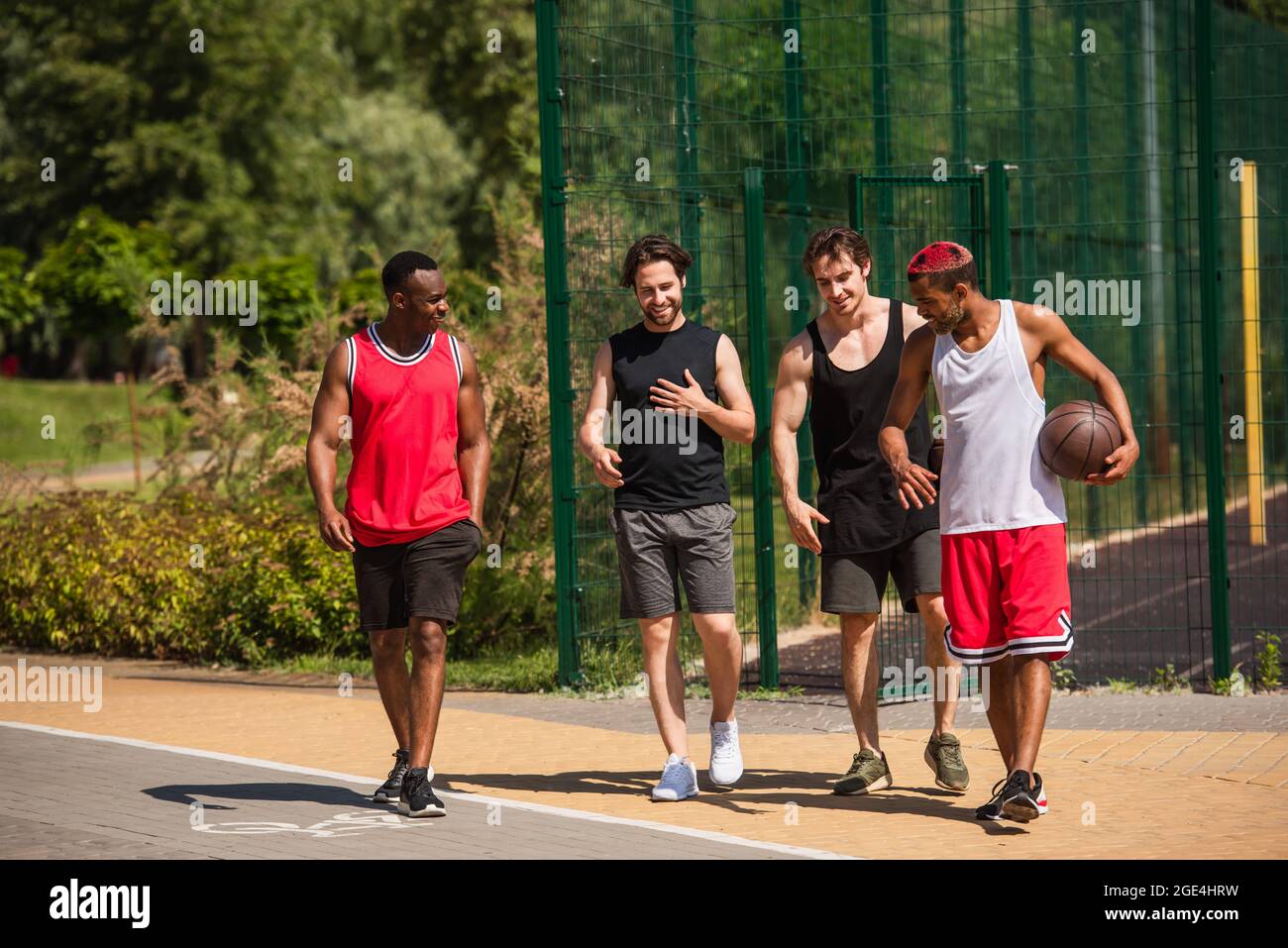 Basketball players walking on court hi-res stock photography and images ...