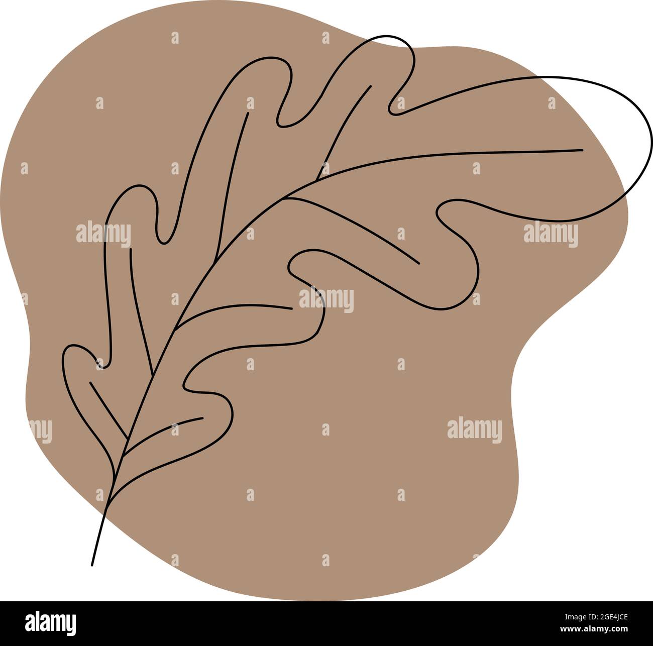 Autumn leaves, black line drawing on colored background, isolated image ...