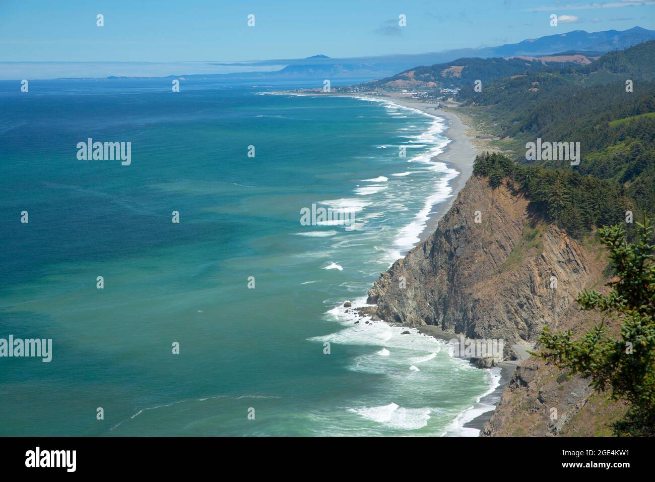 Oregon Coast Trail view, Cape Sebastian State Park, Oregon Stock Photo ...