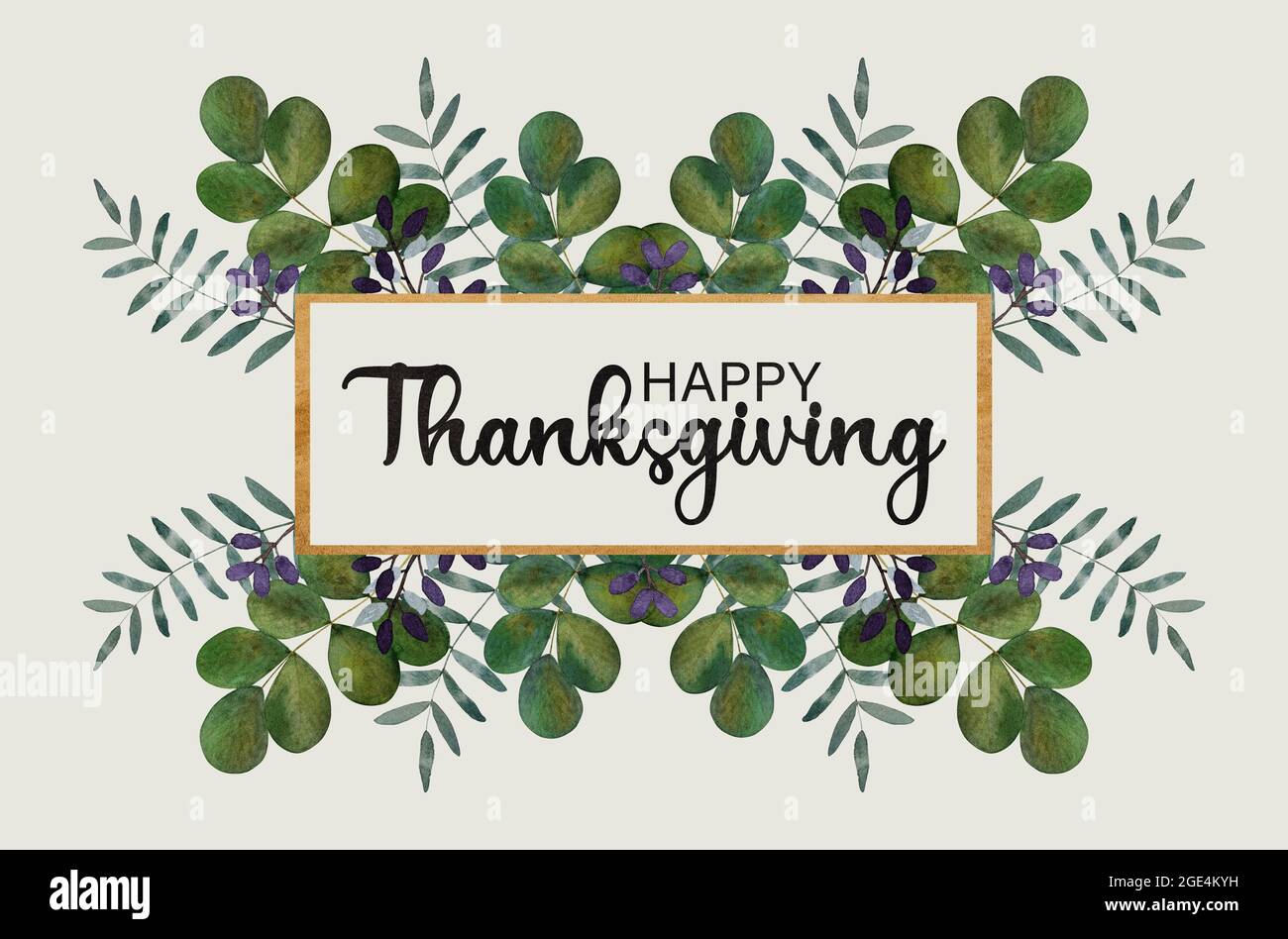 Happy Thanksgiving Day. Beautiful watercolor drawing. Close-up, view ...