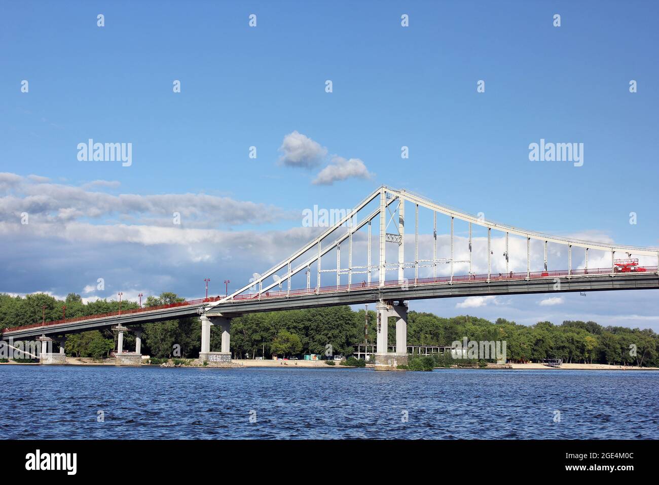 A beautiful body of water. Bridge, boat Stock Photo - Alamy