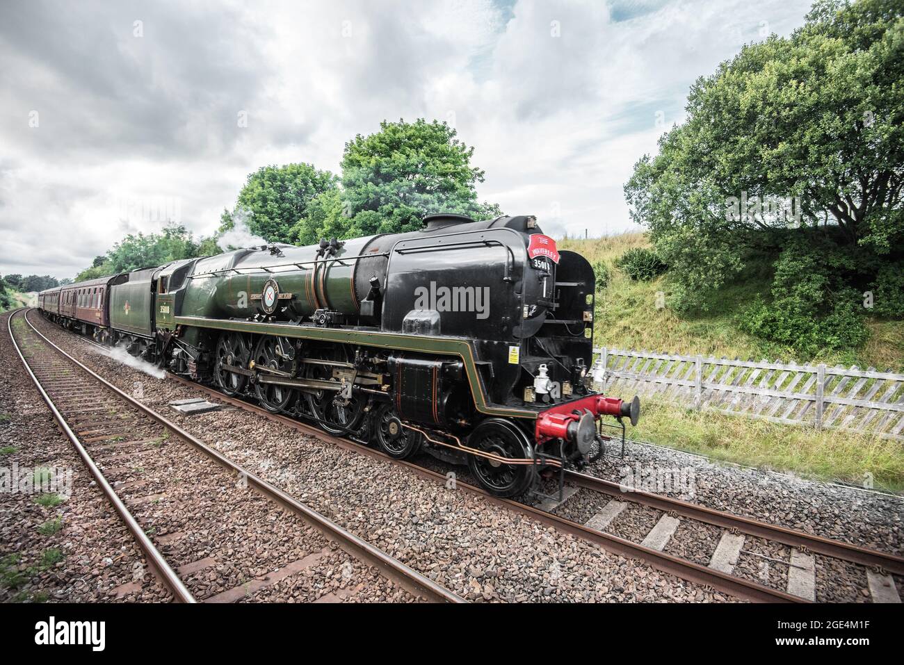 Preserved sr merchant navy class steam locomotive hi-res stock ...