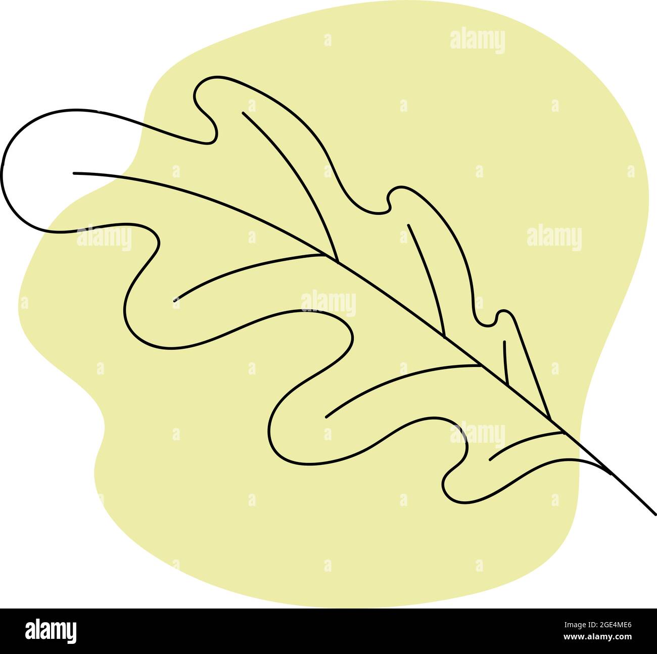 Autumn leaves, black line drawing on colored background, isolated image ...