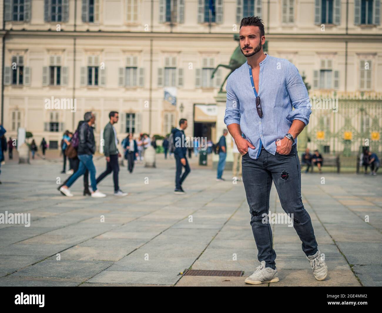 Person walking street cars in city car hi-res stock photography and ...