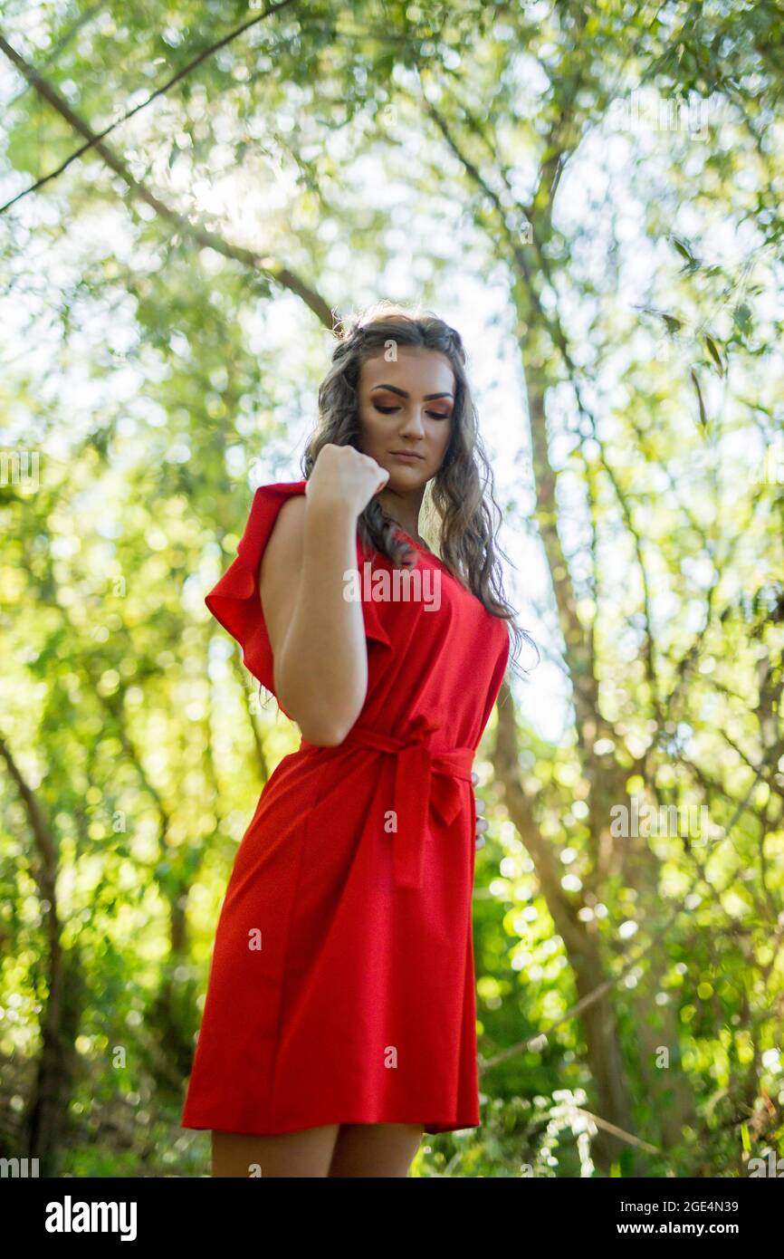 Low angle shot young woman hi-res stock photography and images - Alamy