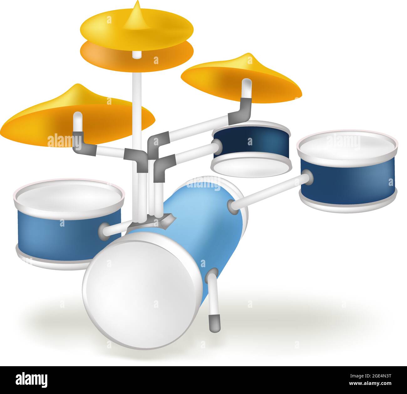 vector image of the drum set, made in cartoon style in soft colors ...