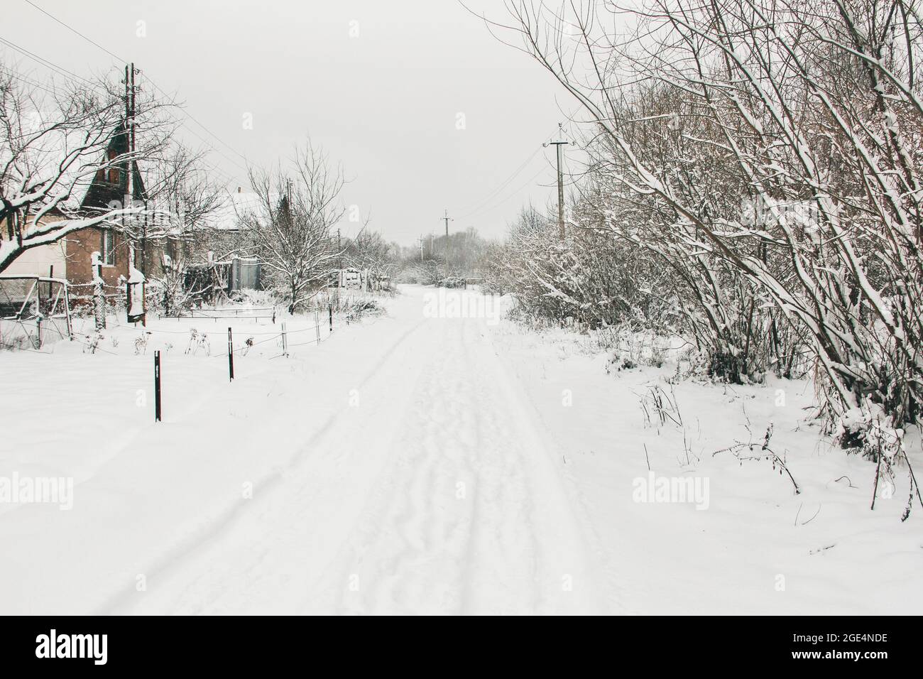 Snowy Village Street