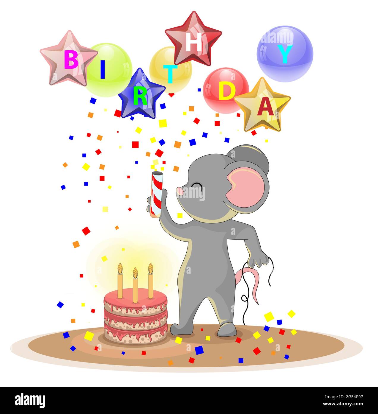Mouse birthday image Stock Vector Images - Alamy