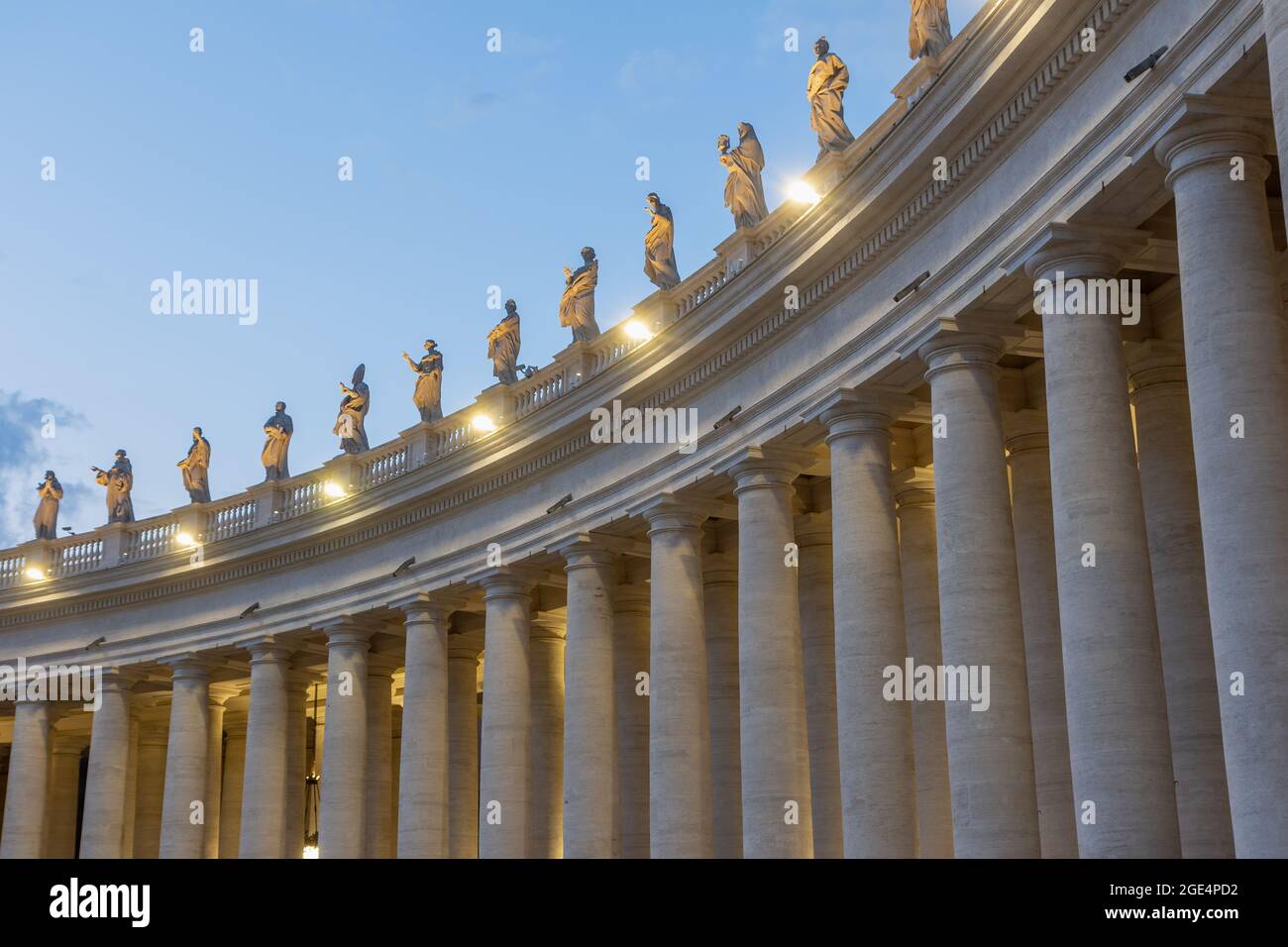 Doric columns on St. Peter’s Square in the evening. Vatican City Stock Photo - Alamy