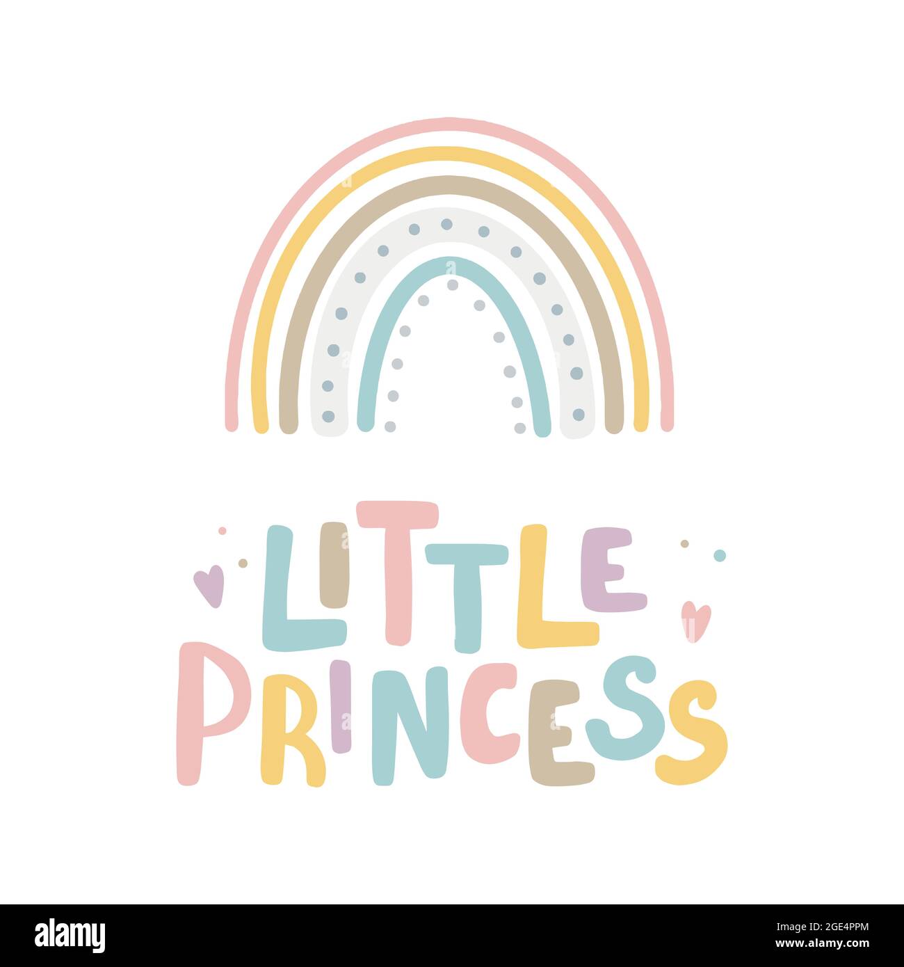Little princess inspirational lettering card with rainbow Cute print ...