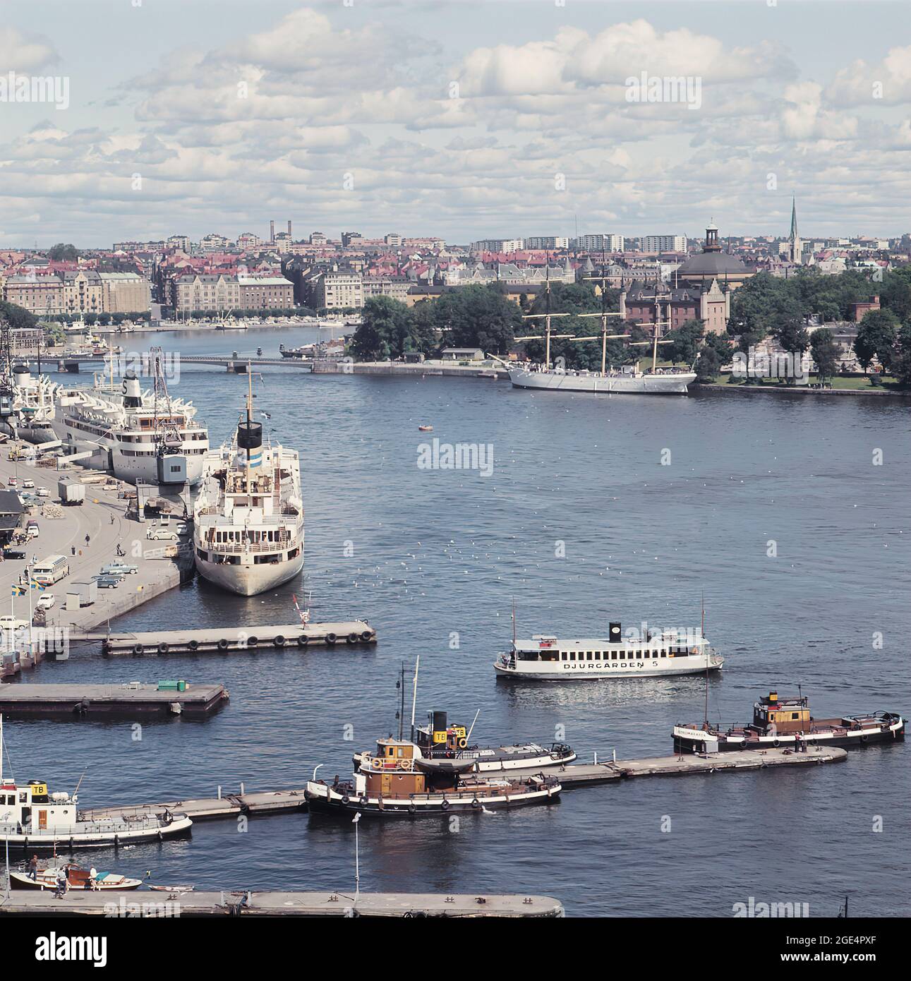 The view over the Stockholm, Sweden harbor in 1960 Stock Photo - Alamy