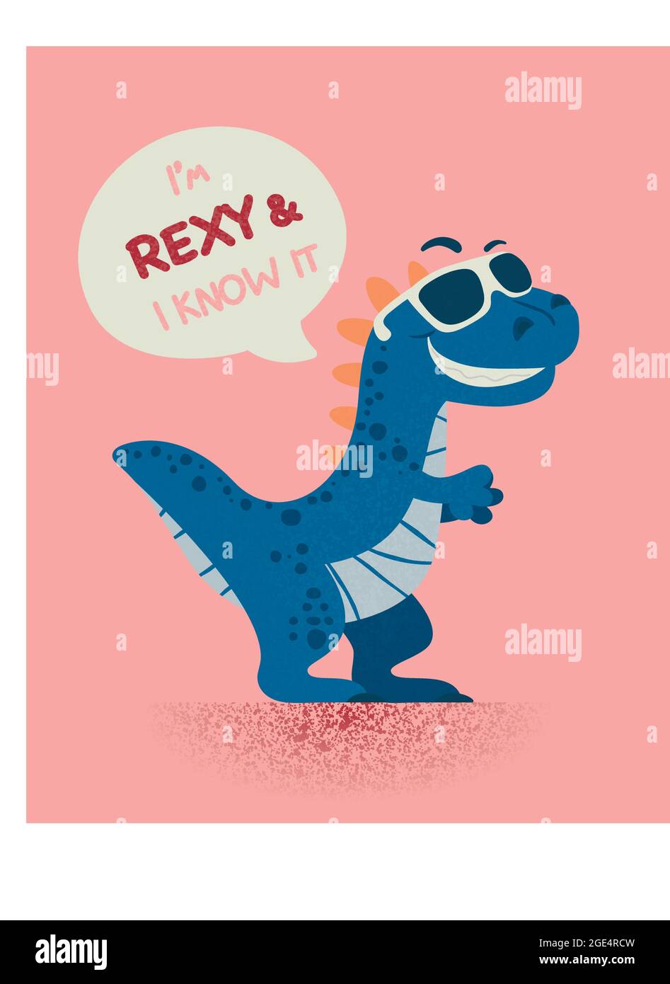 I am Rexy and I Know It. Dinosaur Tirannosaur Tirex. Cartoon T-Rex ...