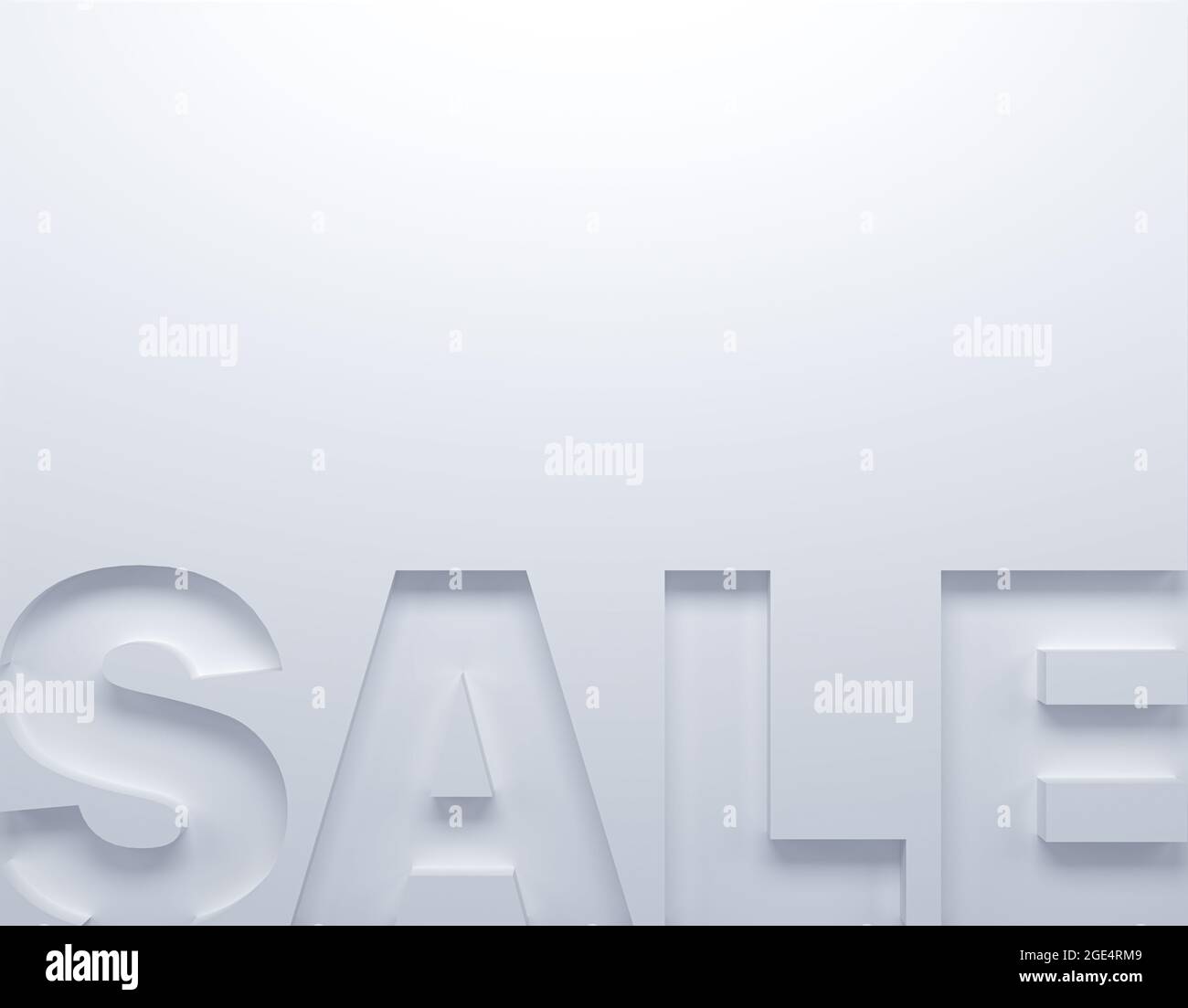 White sale banner background. 3d illustration Stock Photo - Alamy