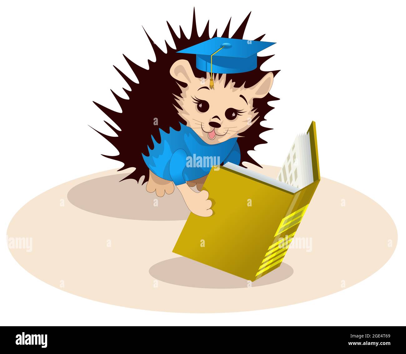 Vector image of a hedgehog with a book from a series of illustrations ...