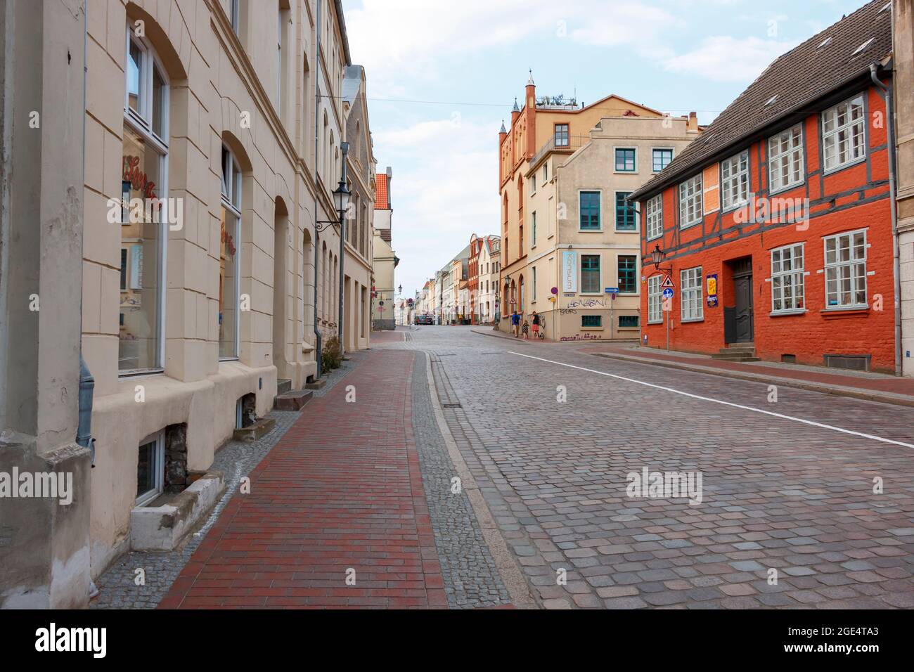 Wismar, Germany - July 12, 2021: The streets of old Wismar Stock Photo ...