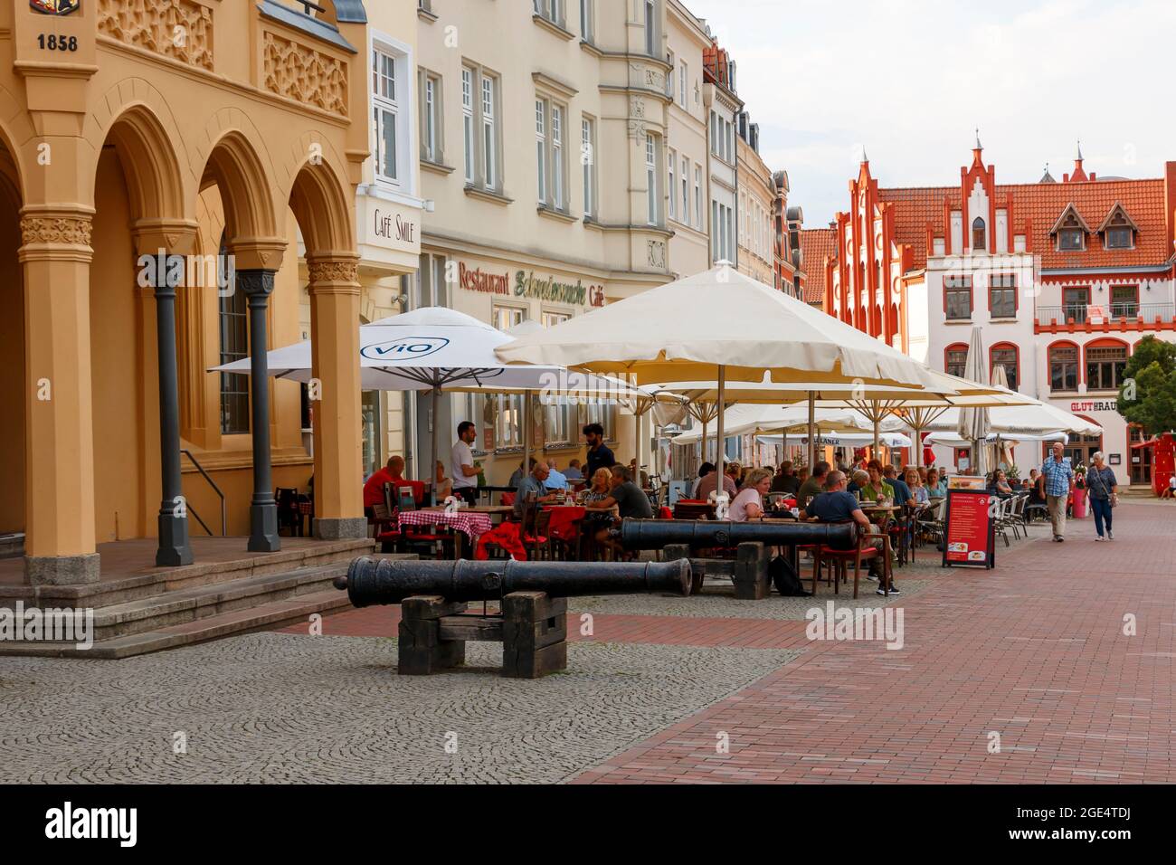 Wismar, Germany - July 12, 2021: The streets of old Wismar Stock Photo ...