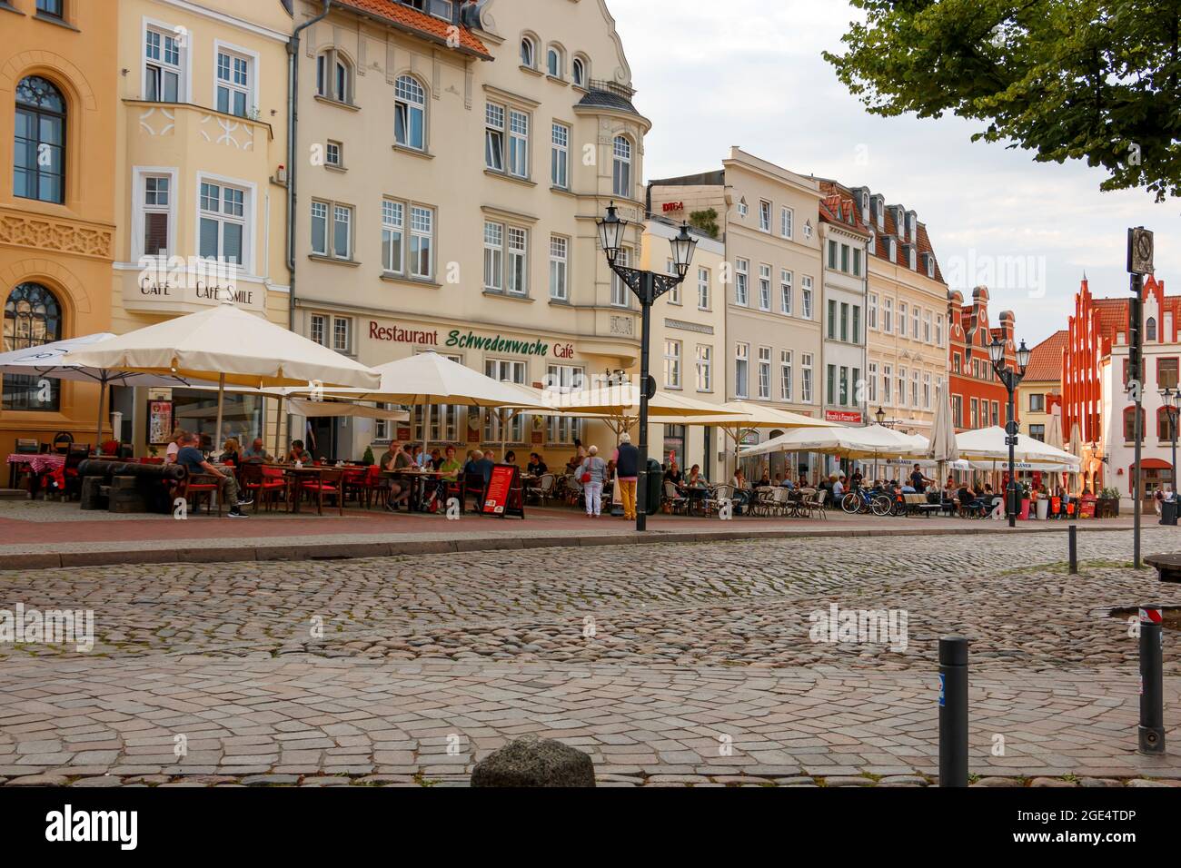 Wismar, Germany - July 12, 2021: The streets of old Wismar Stock Photo ...