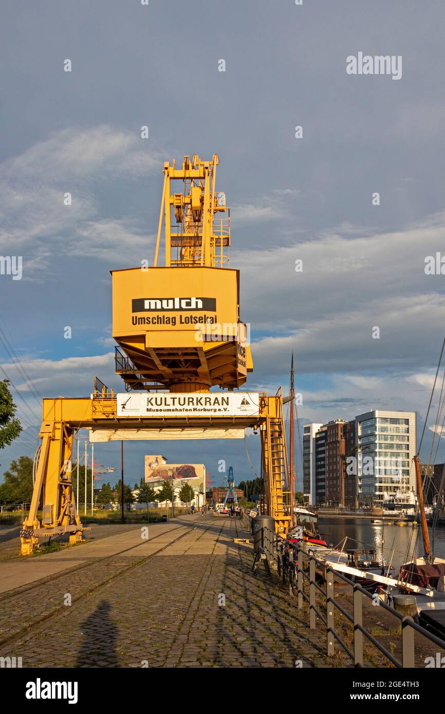 culture crane, museum harbour, Harburg, Harburg, Hamburg, Germany Stock ...