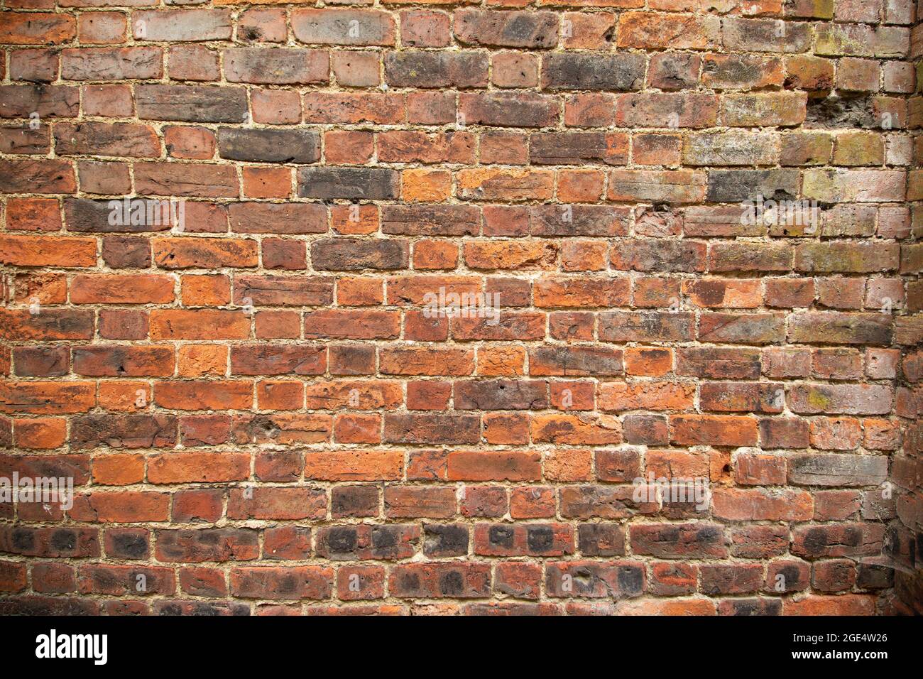 Old red brick wall, horizontal texture background. Red grunge antique ...