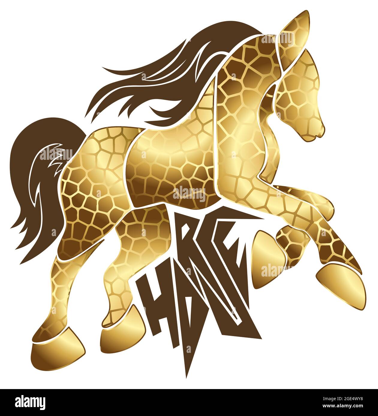 Vector image of a galloping horse as a background illustration or an ...