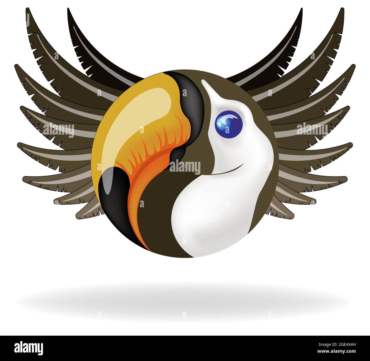 Vector image of an exotic bird. National symbol of the country ...