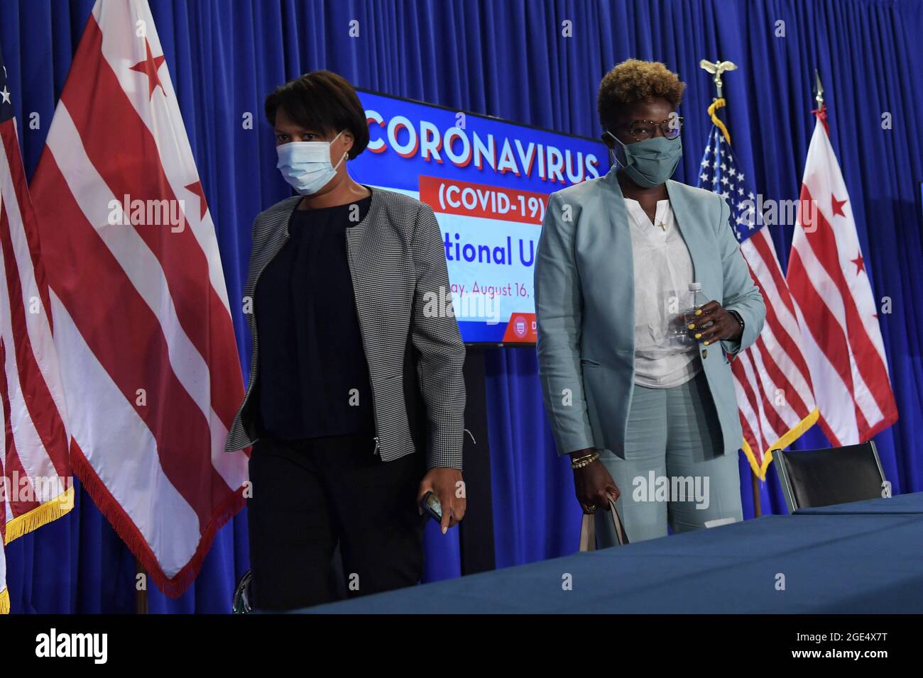 Washington, United States. 16th Aug, 2021. DC Mayor Muriel Bowser(left ...