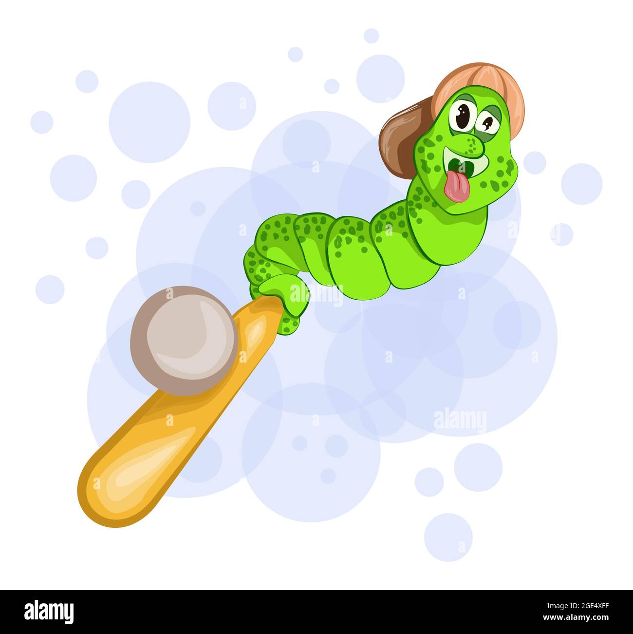 Vector image of a worm with a bat playing baseball Stock Vector Image ...