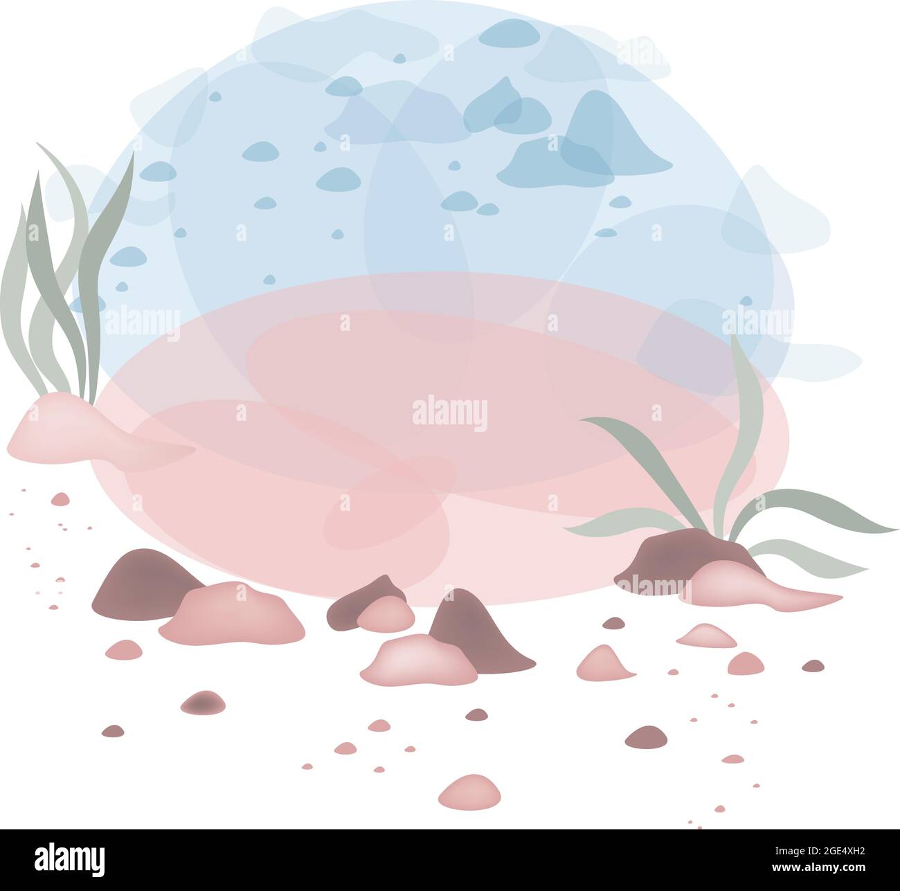 vector illustration of a fragment of the seabed. Made in watercolor ...