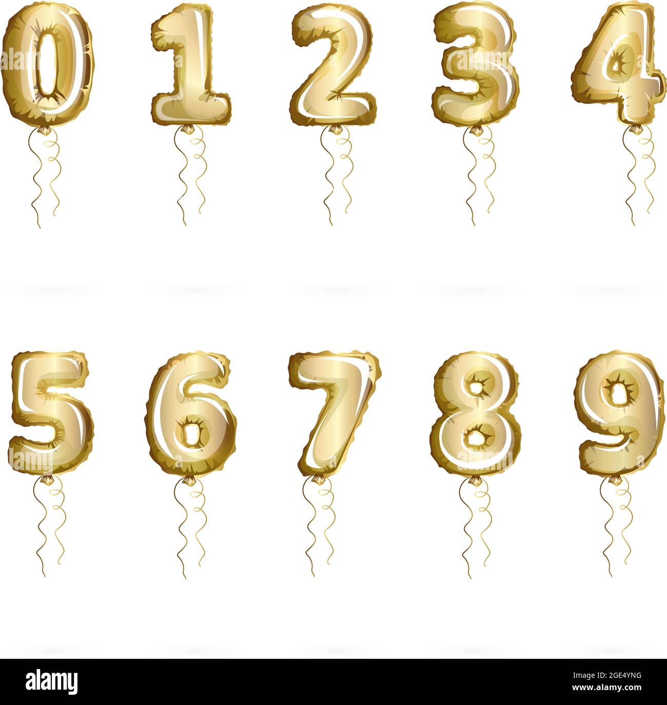 Vector image of a set of inflatable balloons numbers. Cartoon. EPS 10 ...
