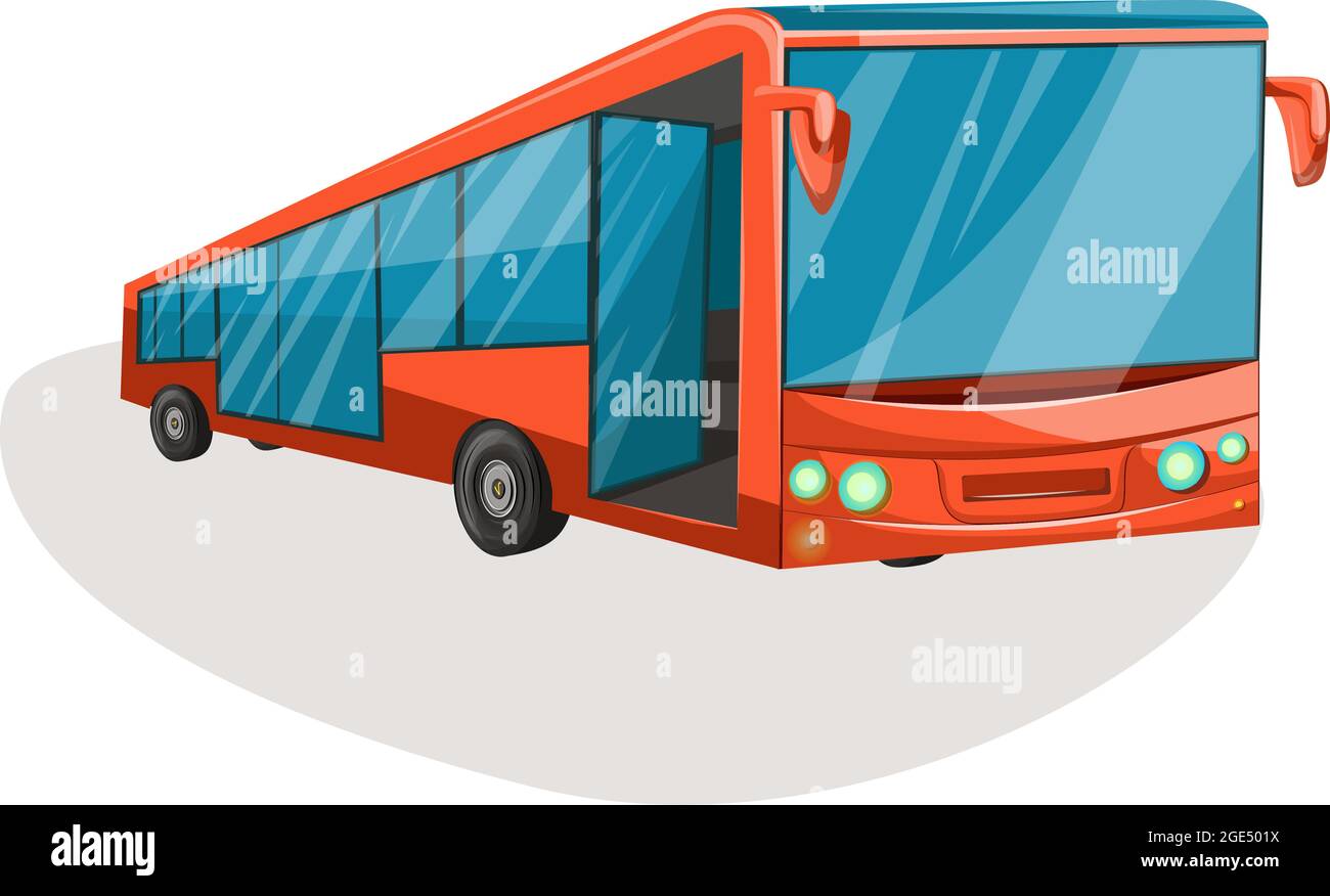Vector image. A vehicle for carrying passengers. Bus. In a cartoon ...