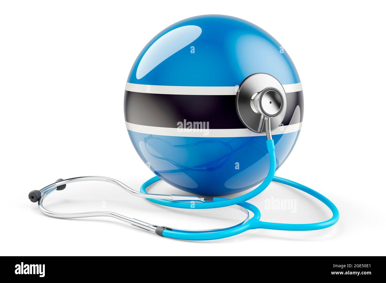 Botswanian flag with stethoscope. Health care in Botswana concept, 3D ...