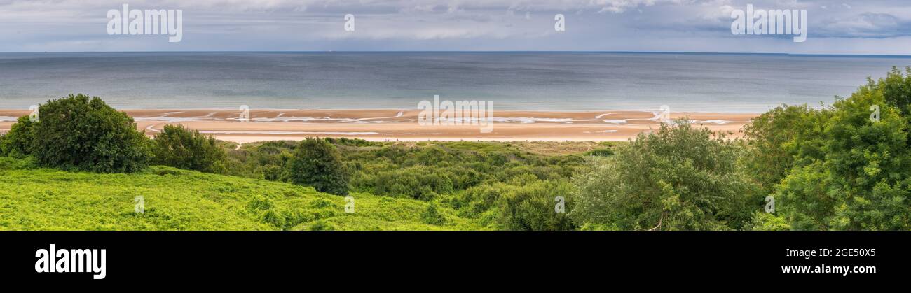 Omaha Beach on the Normandy coast in France is one of the five Normandy ...